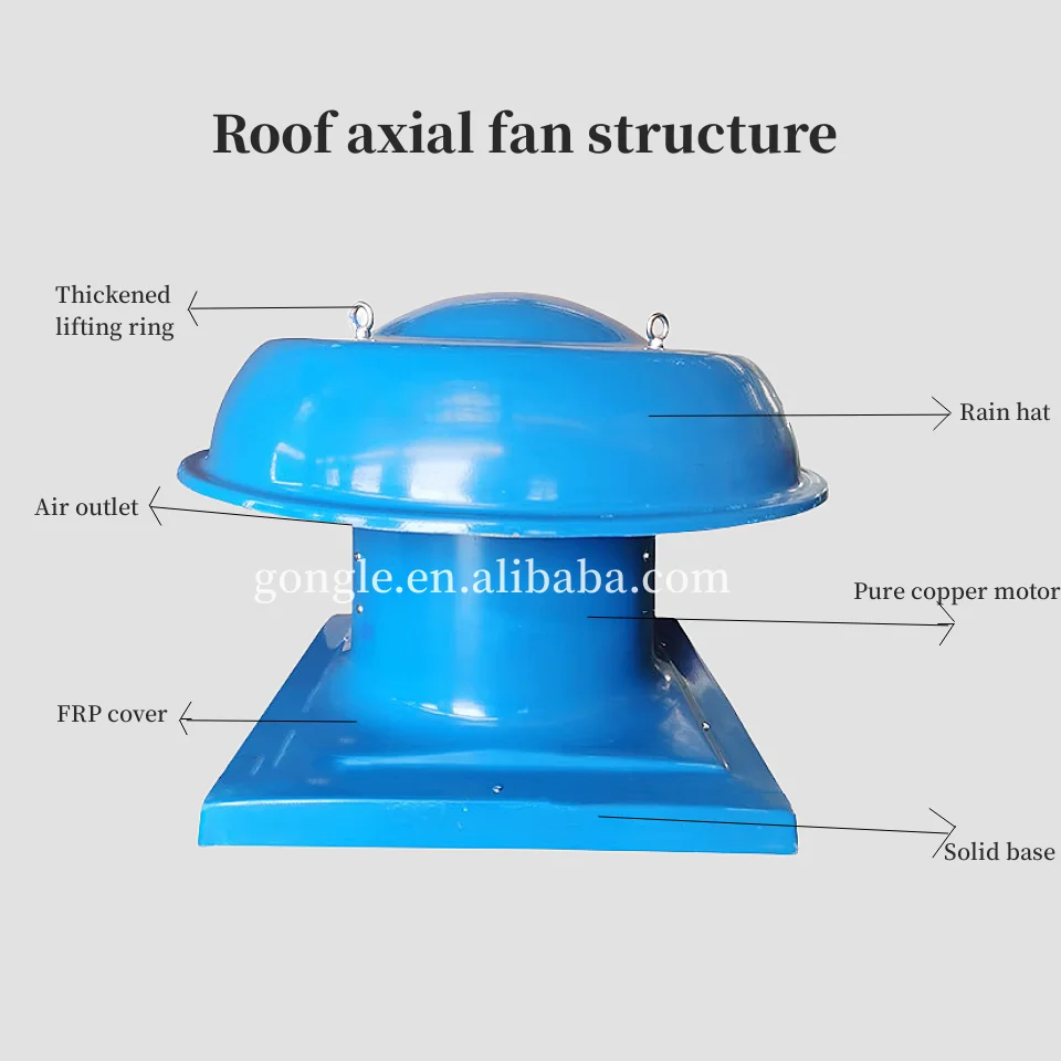 Roof Exhaust Fan with Fiberglass Mushroom Hood for Efficient ...