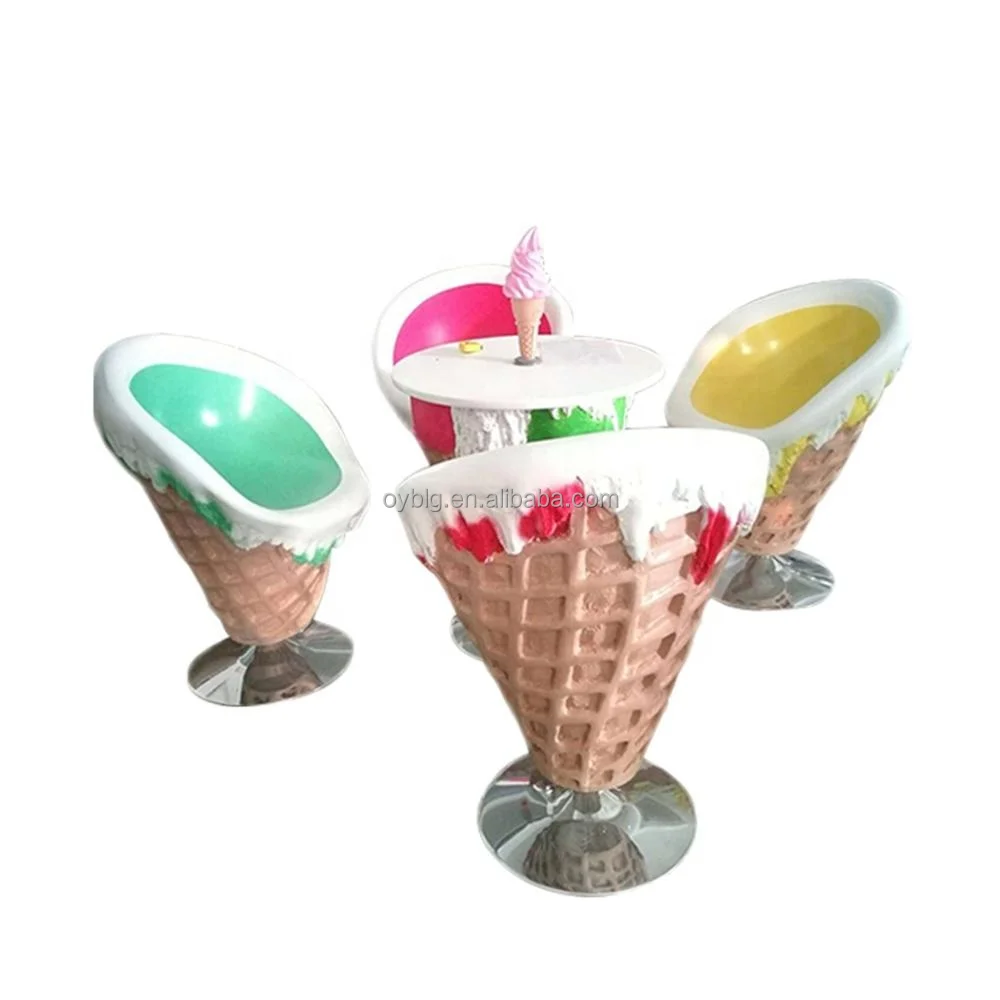 Fiberglass Ice Cream Furniture Table And Chairs For Sale - Buy ...