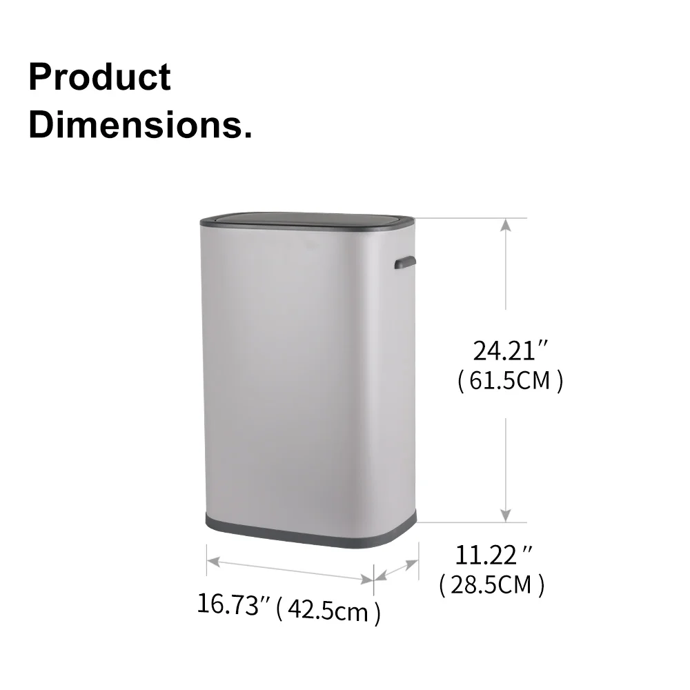 Large Size Smart Sensor Bin Rectangular Home Using Automatic Trash Can ...