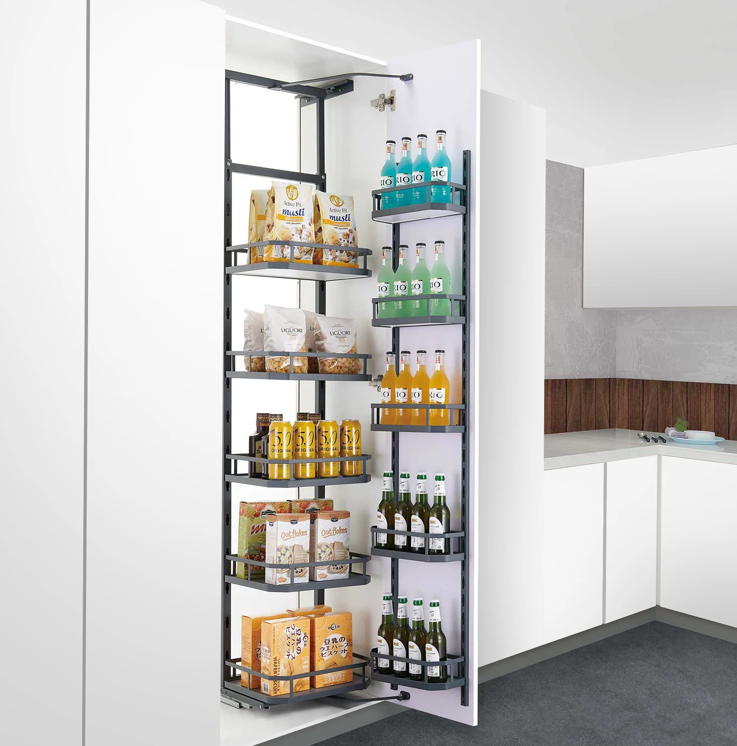 Multi Purpose Kitchen Storage Baskets - Soft Close Pull Out