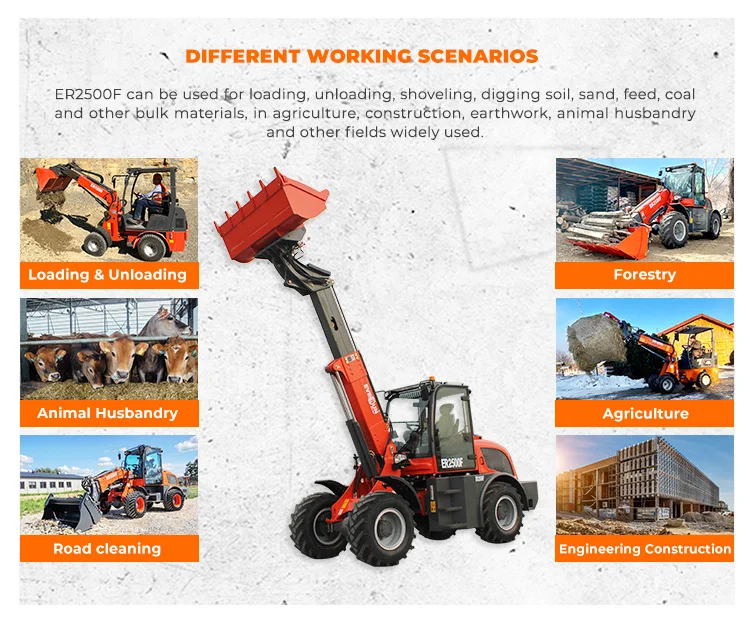 EVERUN CE ER2500F Mini 2.5ton Telescopic Loader Construction Machine ...