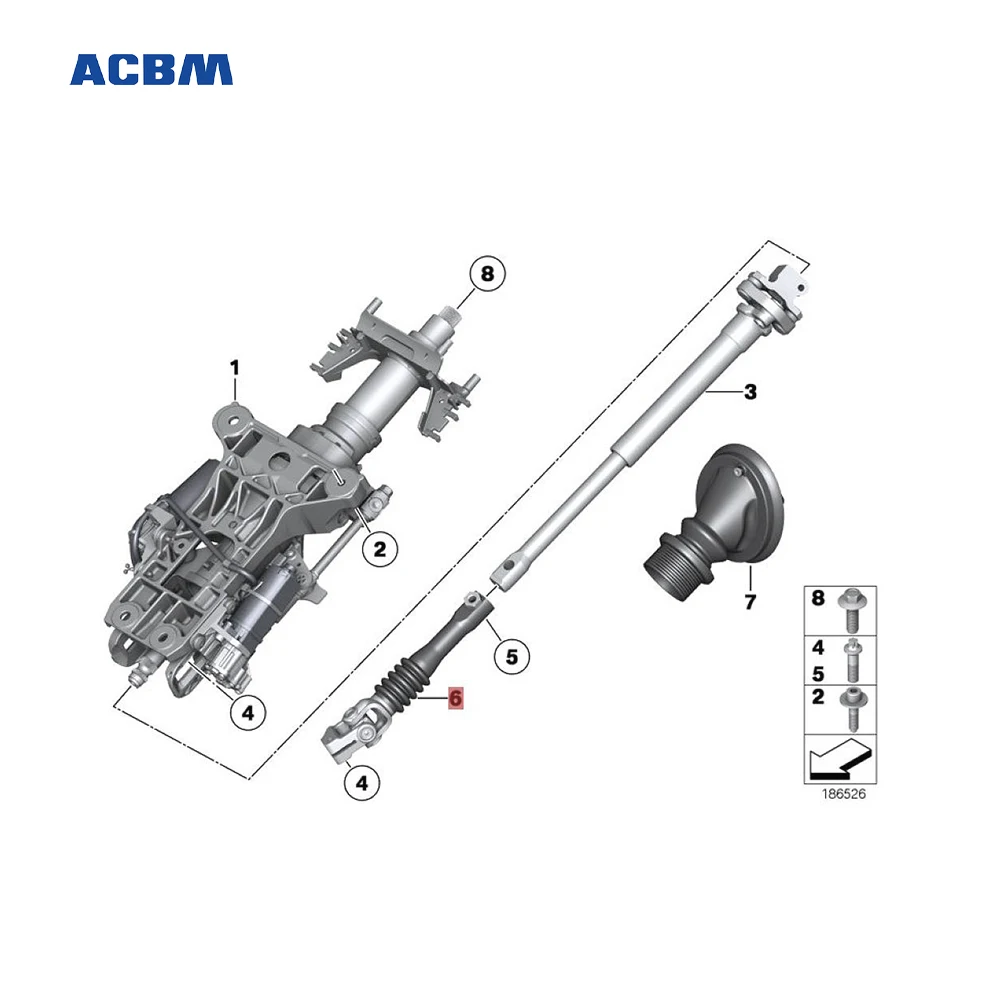 Steering Shaft Dust Cover for BMW F02 7 Series - OEM No 32306788156
