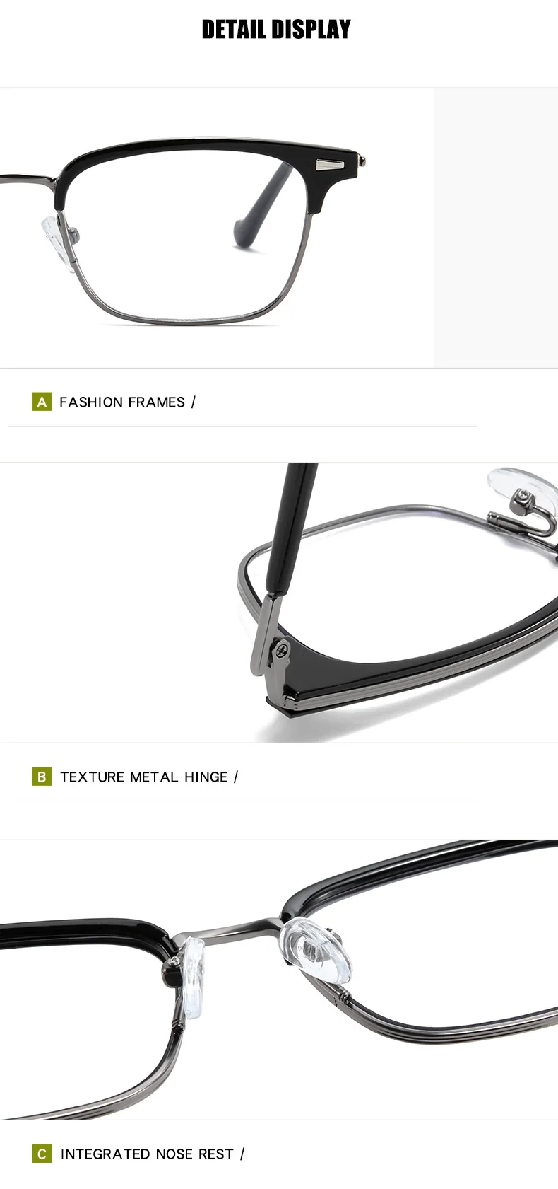 Korean Glasses Frame Optical Retro Frame Business Sven Myopic Square Gm ...