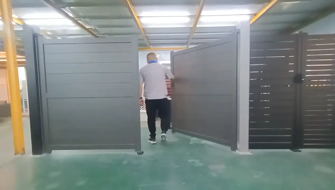 Powder Coating White Main Gate Design Home Aluminum Farm Gates Dual ...