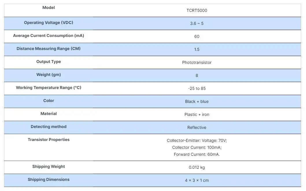 TCRT5000 Reflective IR Sensor - Reliable Photoelectric Switch