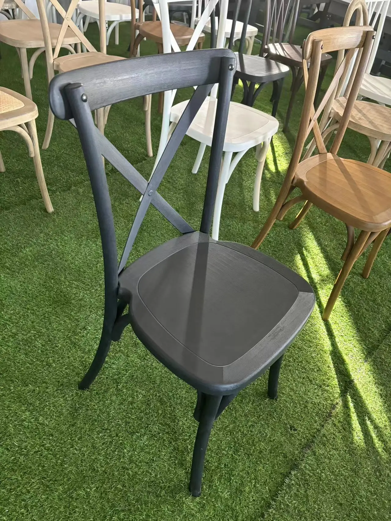 Stackable Natural Banquet Vintage Plastic Wedding Chairs