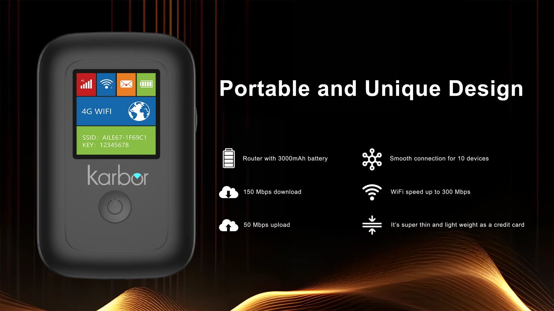 Karbor MF836TZ 4G LTE Wifi Router Wireless Hotspot with Sim Card Slot ...