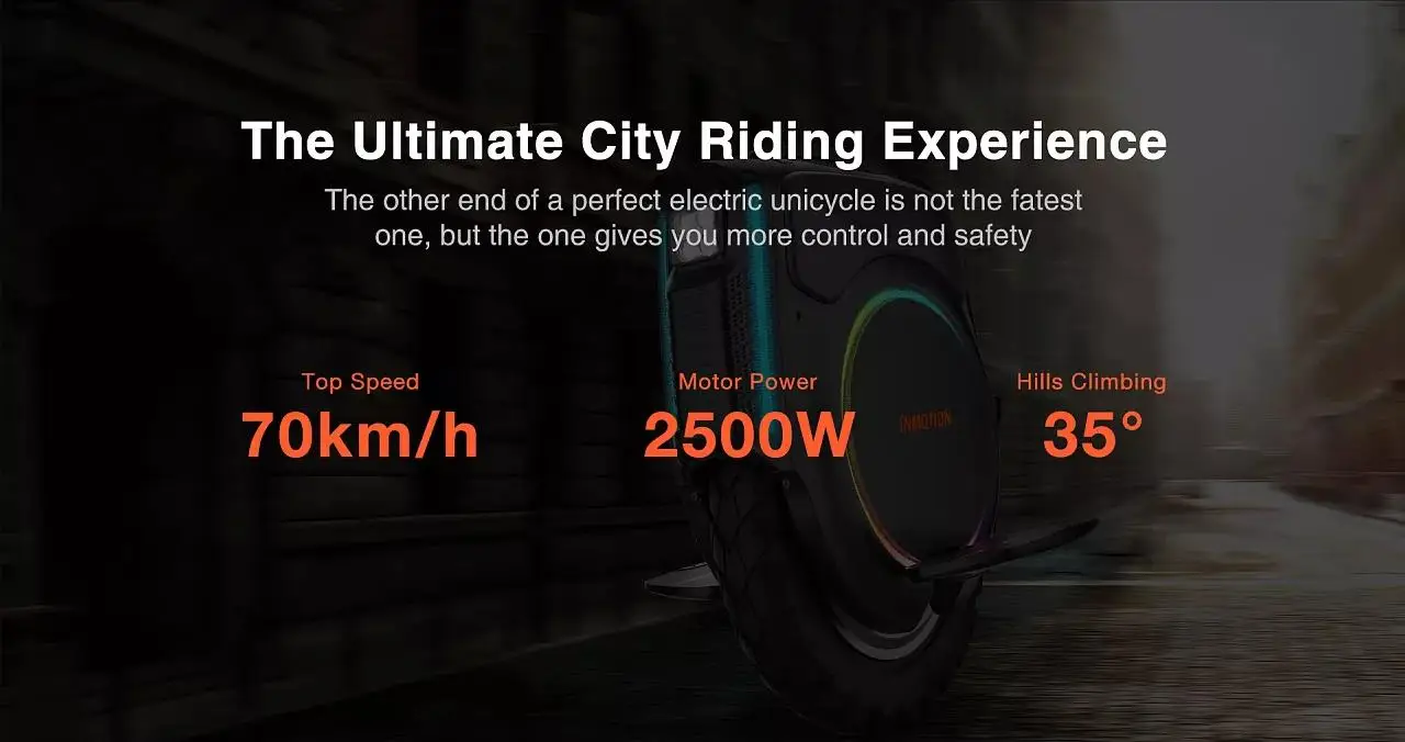 INMOTION V12 Electric Unicycle - 2500W Smart Monowheel