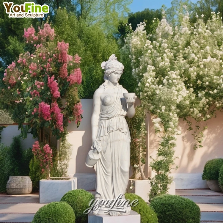 Life Size Greek Style White Marble HEBE Statue with Pot
