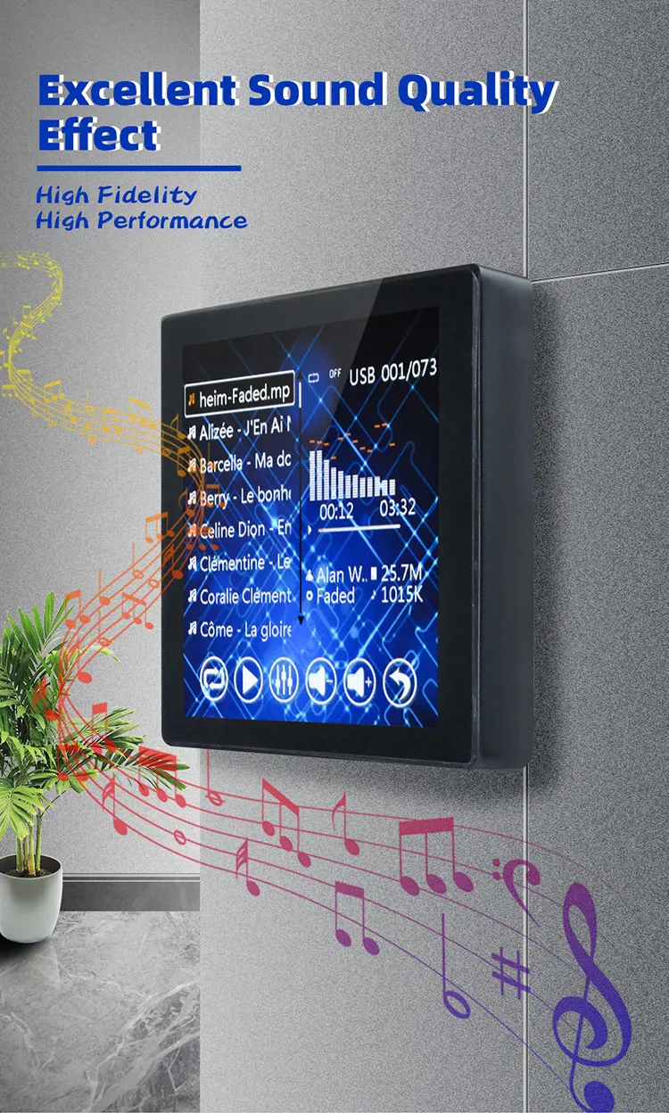 Bluetooth Wall Amplifier Speaker Kit for Home Audio System