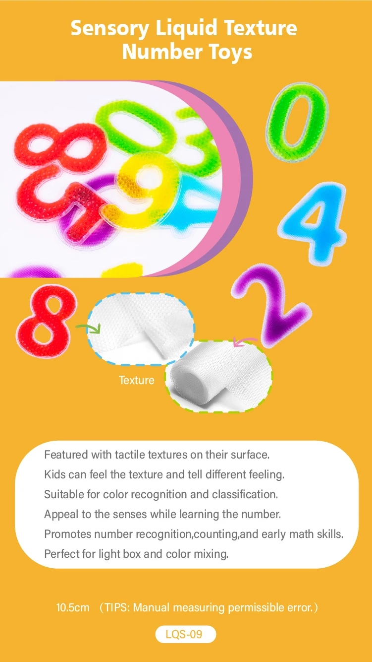 Educational Sensory Toys for Kids - Math Numbers Gel Filled