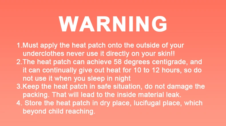 Hot Instant Adhesive Body Warmer Sticker Patch Pad 12 Hour Menstrual ...