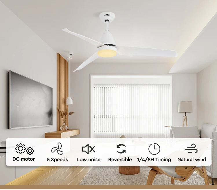 1stshine LED Ceiling Fan Simple Design White Blades ABS Decorative ... 1stshine LED Ceiling Fan Simple Design White Blades ABS Decorative ...