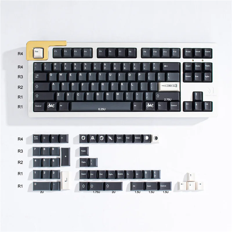 Gmk Apollo 135 Keys Cherry Profile Pbt Keycap Dye-sub English Custom ...