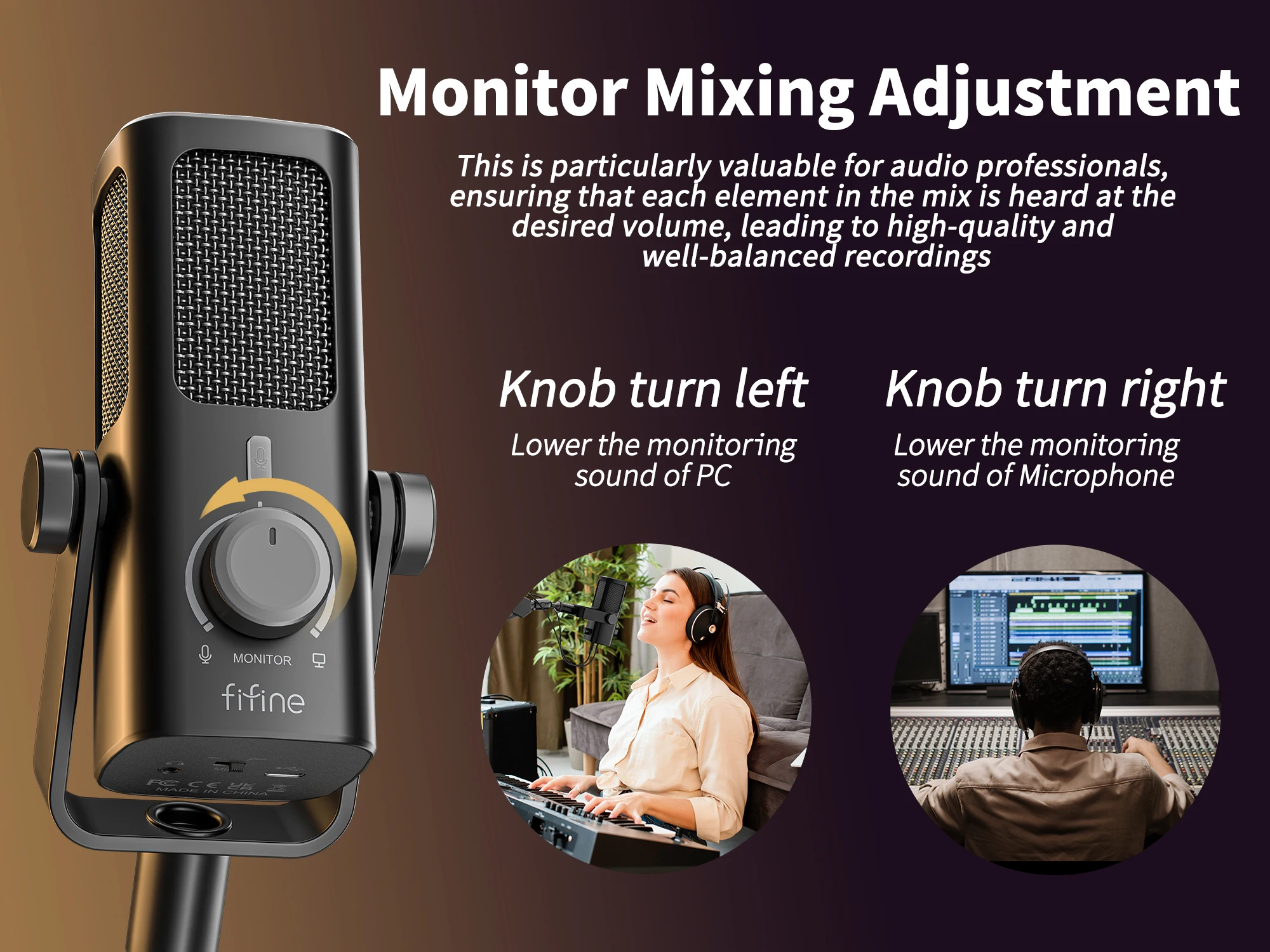 Fifine Profile3 - Professional Studio Microphone for Podcasting