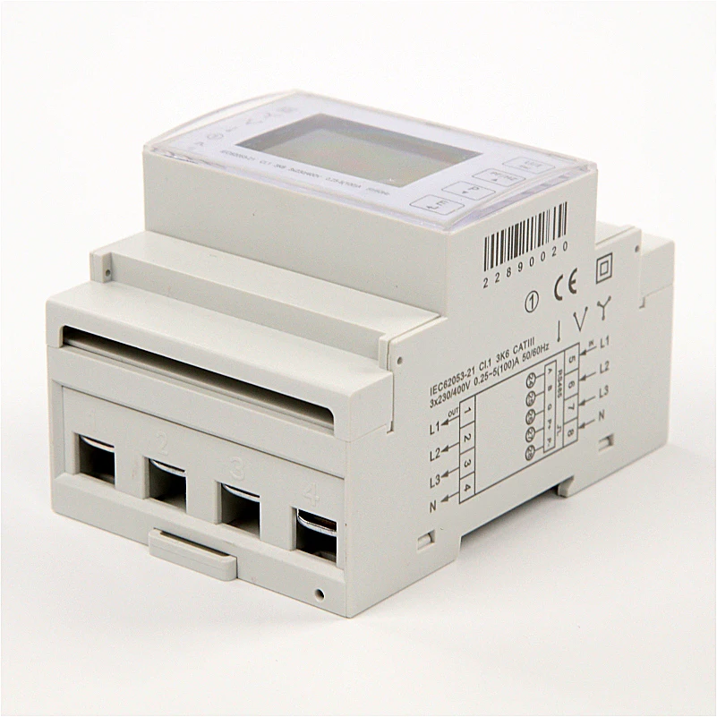 MID Modbus RS485 100A Dual Source Measuring Three Phase Energy Meter Electric Meter Power Meter ...
