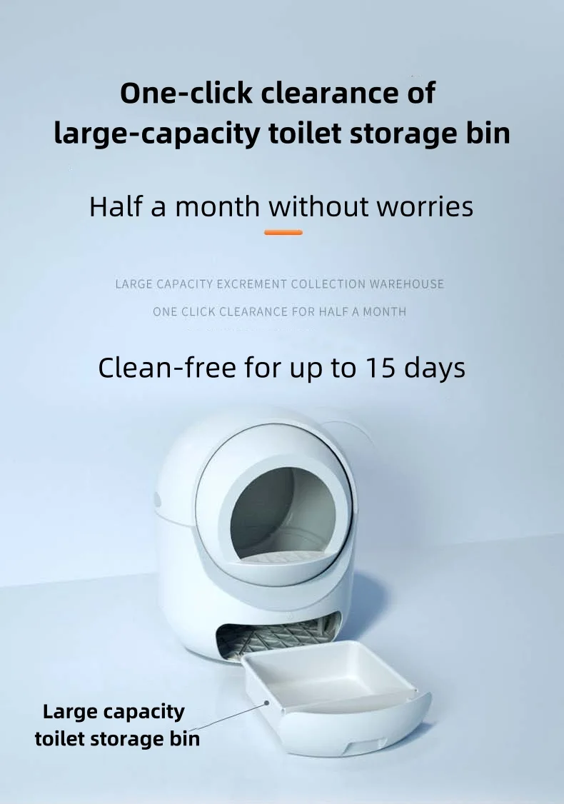 Auto Cat Litter Box Robot Tray Automa High Sides Odor Control Large ...