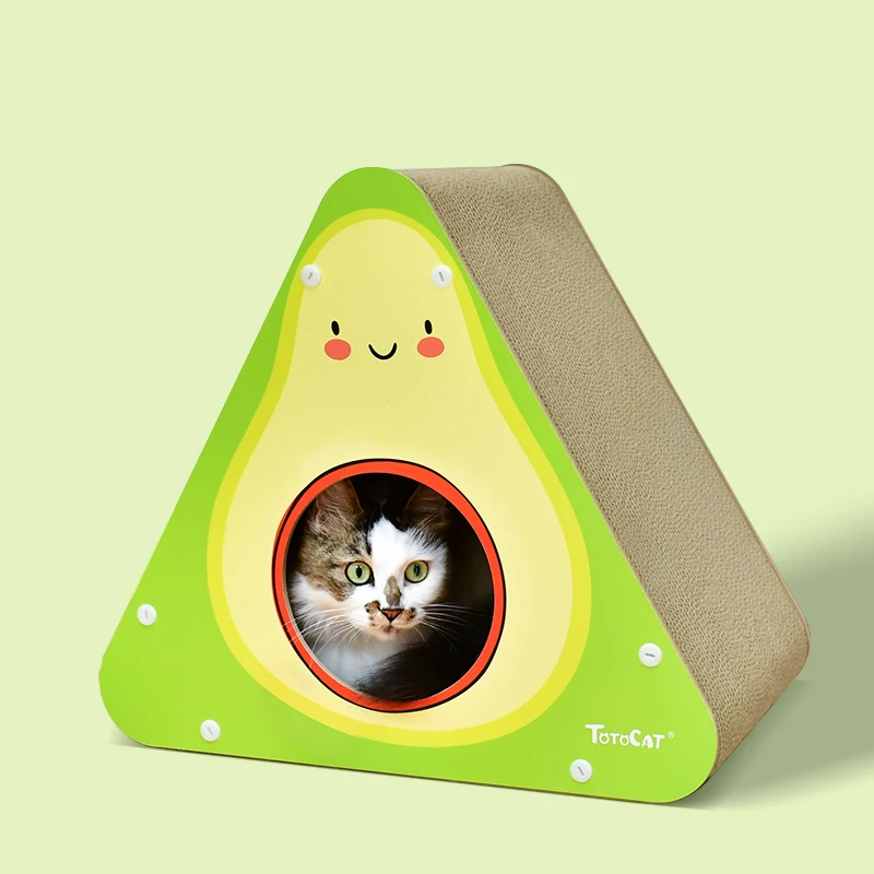 Collapsible Avocado Shape Cat Scratcher Cardboard Cats Lounge House ...