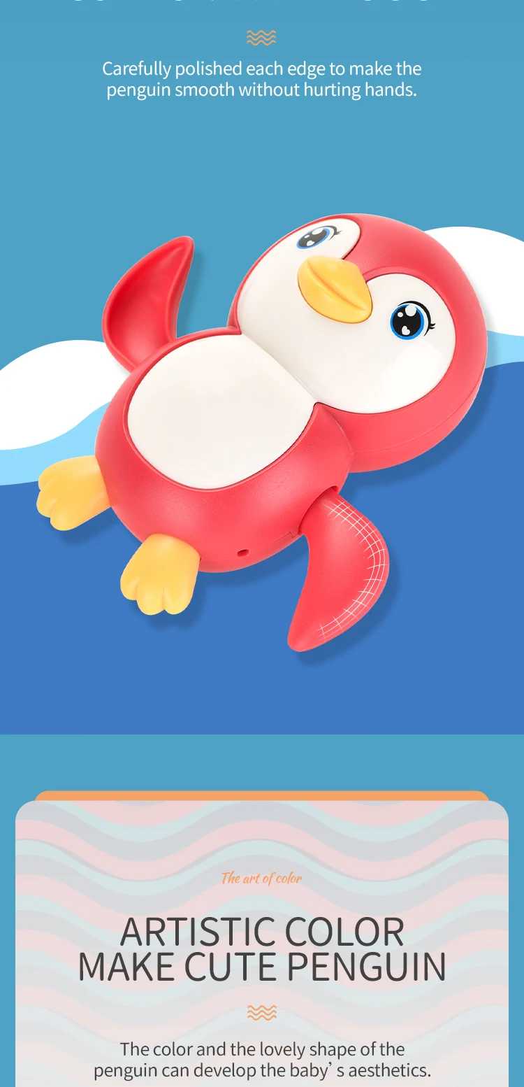 Adorable Baby Wind up Toy - Mini Cartoon Swim Penguin