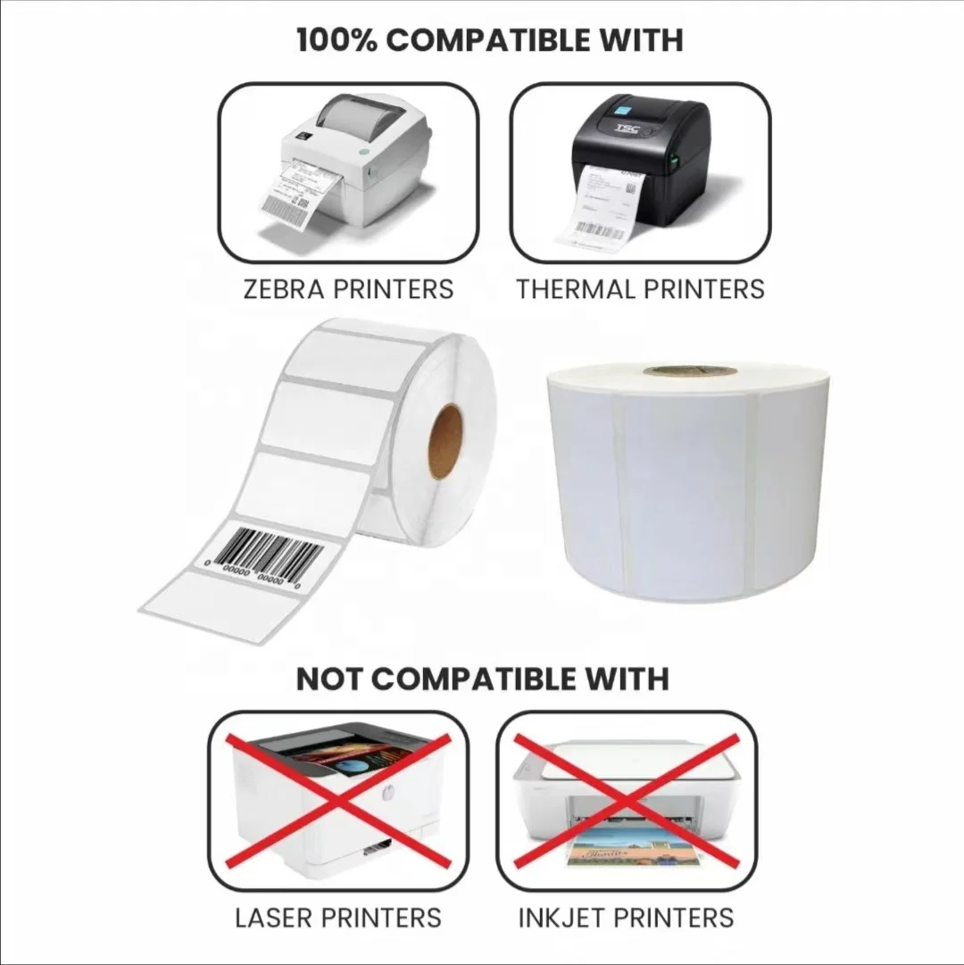 4*6 White Thermal Labels BPA Free Thermal Label Smudge Proof Thermal ...