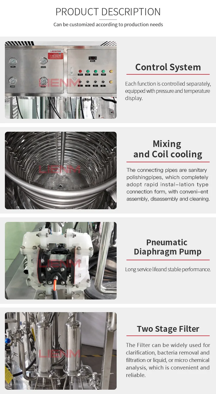 LIENM Cosmetic Perfume Cooler Mixer - Semi-Automatic Line