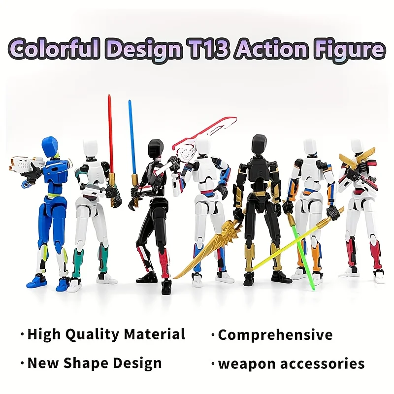Hot Sale 2025 T13 3D Printed Colorful Fully Articulated Action Figure ...