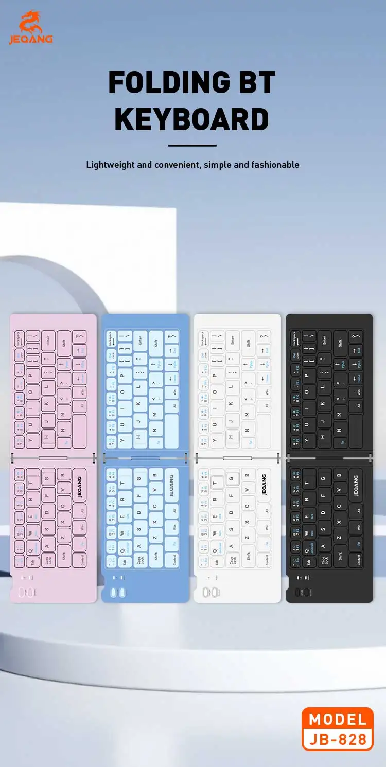 Jeqang JB-828 BT Ultra-Thin Folding Keyboard for Laptop & Tablet Use ...