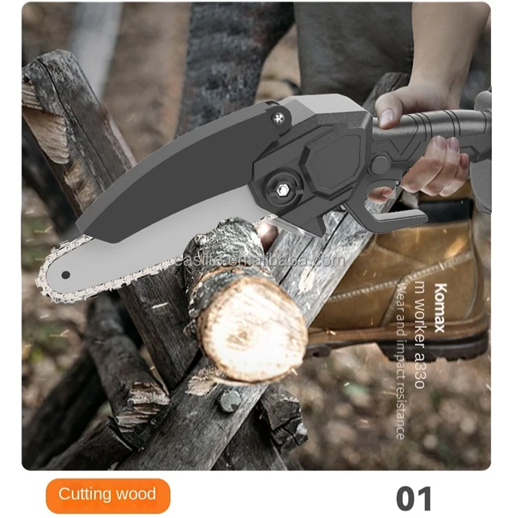 6-Inch Rechargeable Battery Operated Chain Saw 24V Hand Mini Electric ...