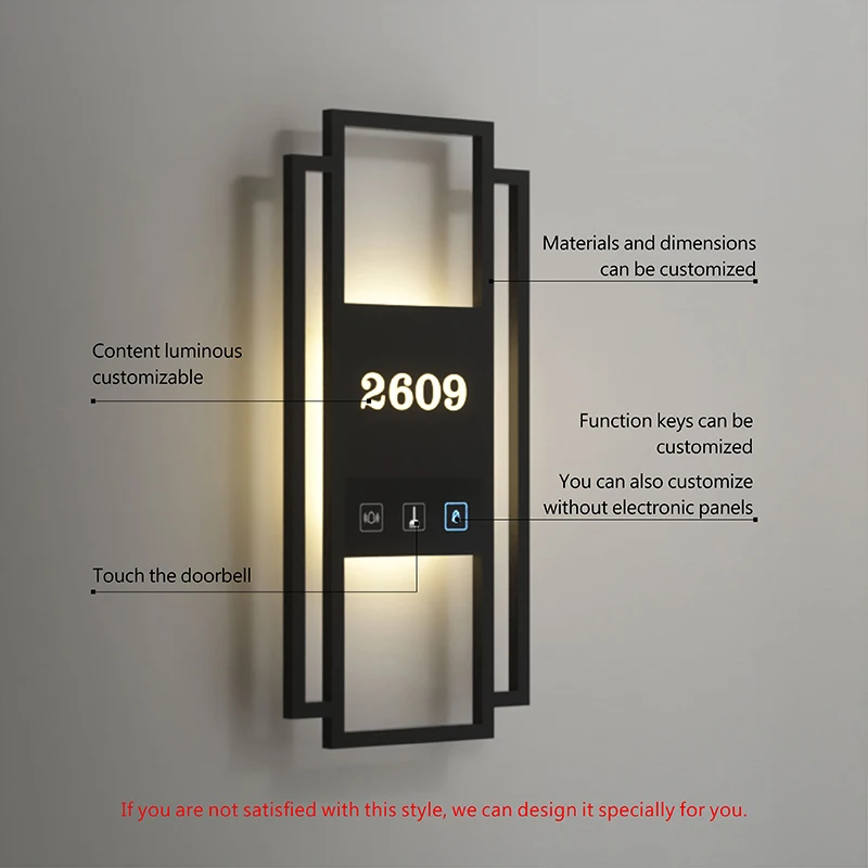 Customized Hotel Room Door Bell System with DND Electronic Doorplate