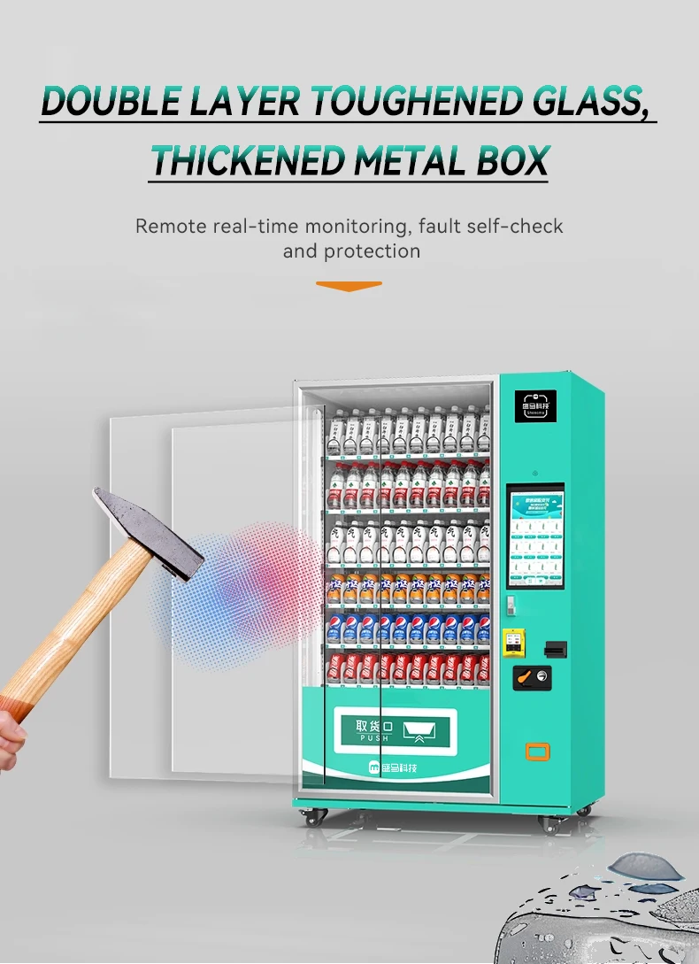 Custom Green/black Vending Machine - Touch Screen Combo