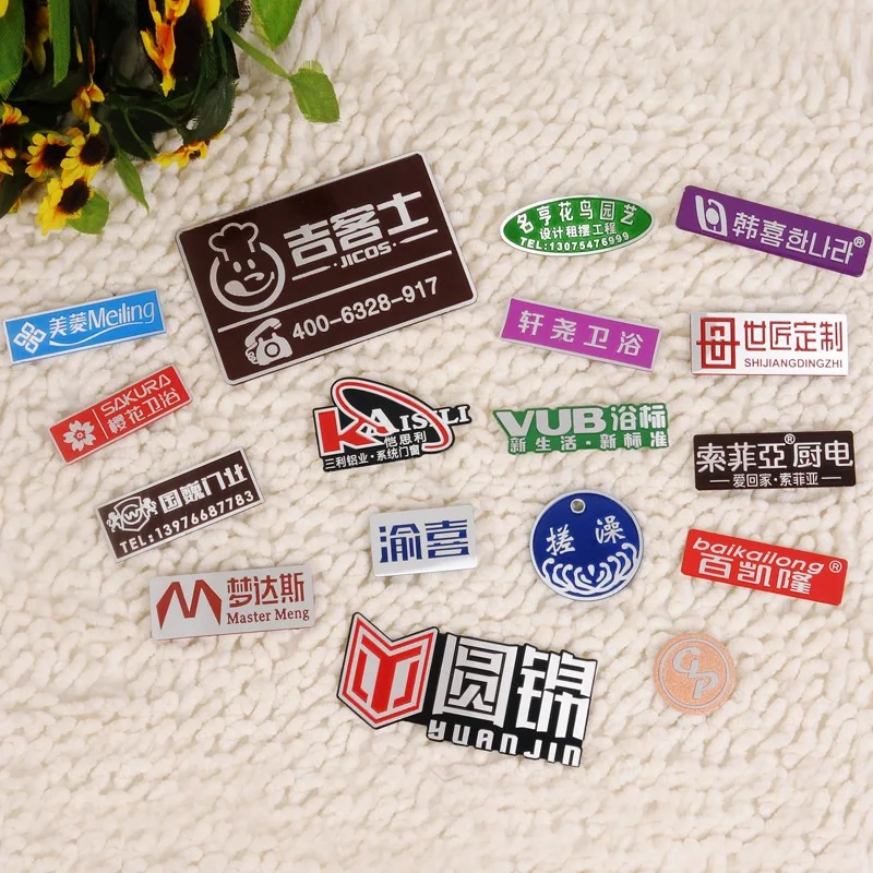 Nameplates Custom Metal Logo TV Die-cut Logo Metal Nameplate Self ...