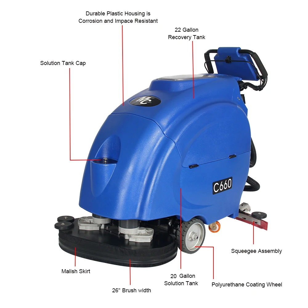 C660 Auto Floor Scrubber Electric Floor Scrubber Multi Function ...