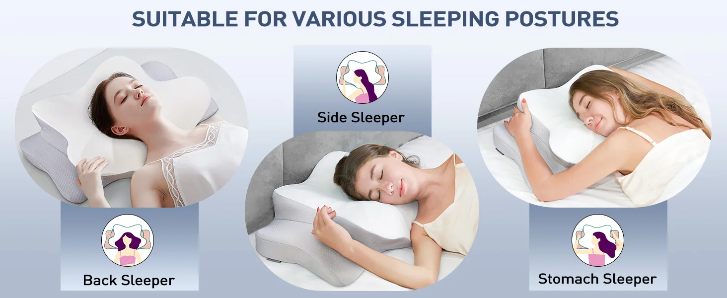 Adjustable Therapeutic Ergonomic Sleep Wave Shape Bed Contour Cervical ...