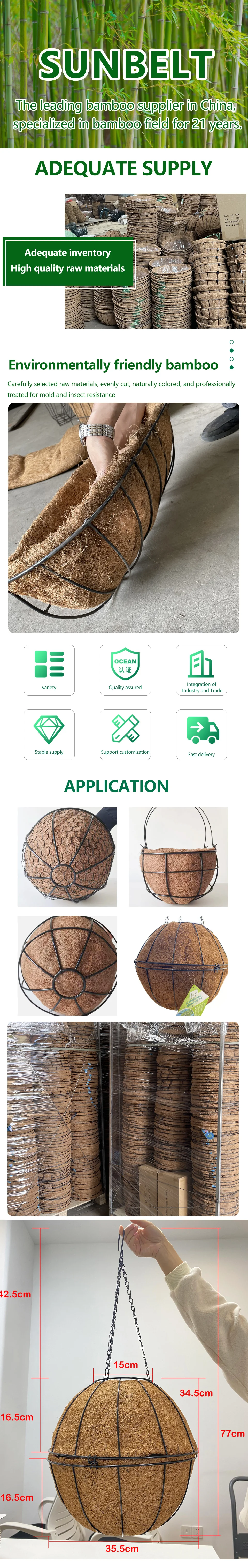 Coconut Coir Hanging Planters Outdoor,Metal Wire Baskets With Coco ...