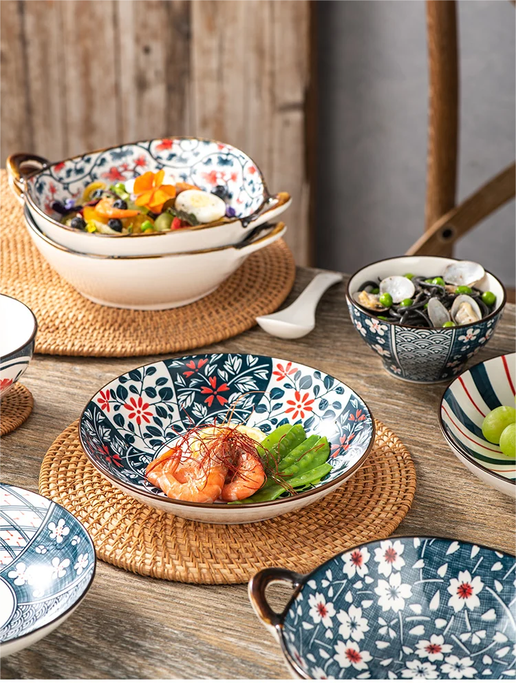 Japanese Style Ceramic Bowl And Plate Set Gift-giving Dinnerware Set ...