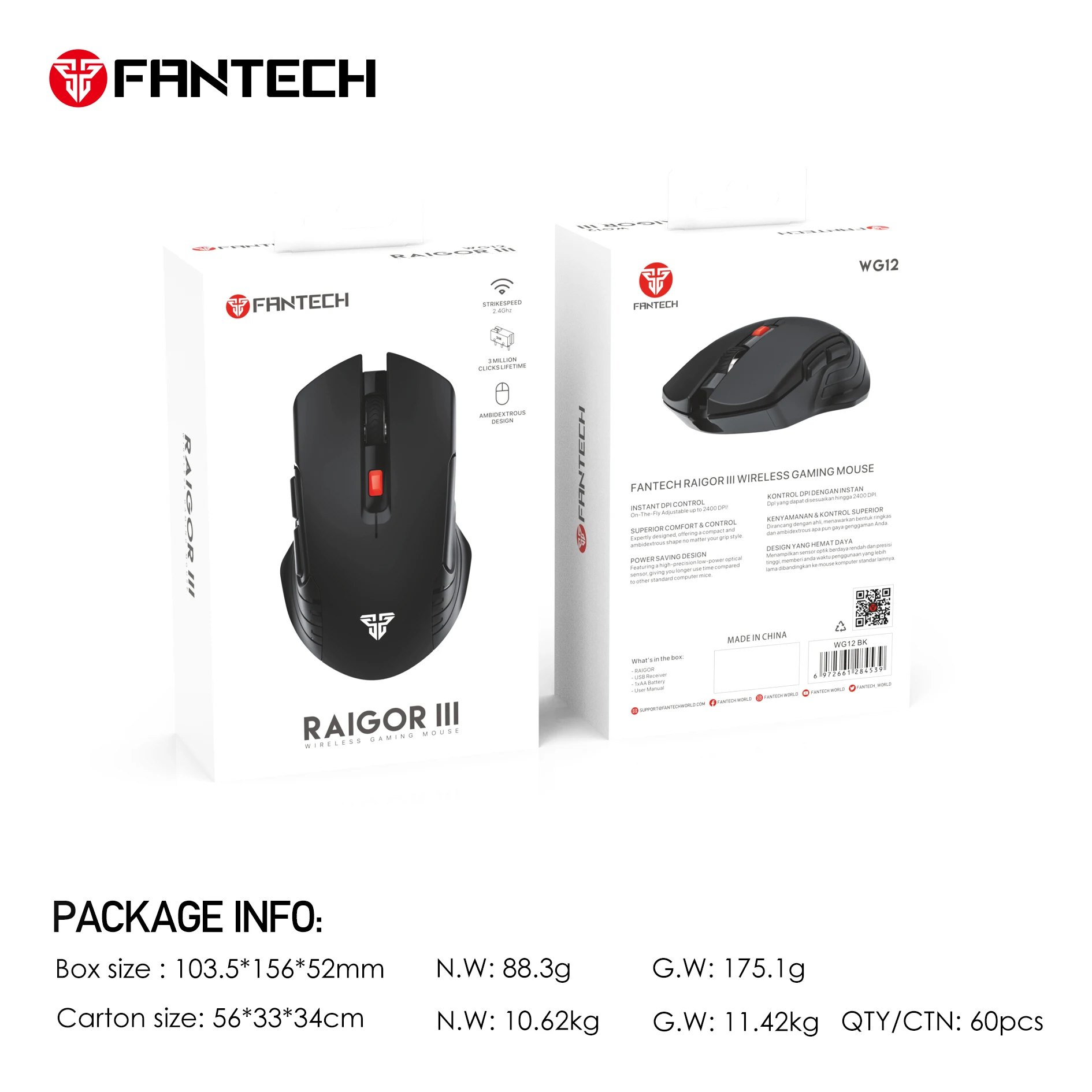 Fantech Wg12 Computer Accessories Ultralight Economic Mouse Mechanical ...