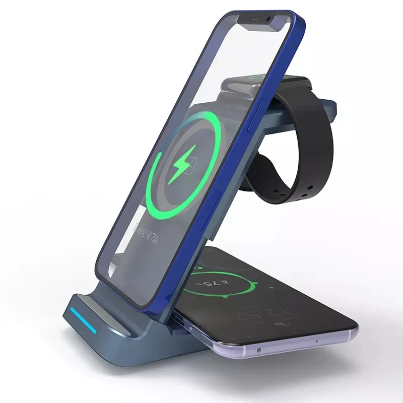 3 in 1 Wireless Charging Station - Fast, Magnetic, Adjustable
