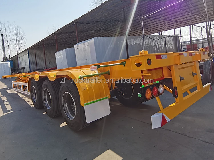 Tri-axles 20ft 40ft Skeletal Skeleton Chassis Container Semi Trailer Price For Sale In Kenya ...