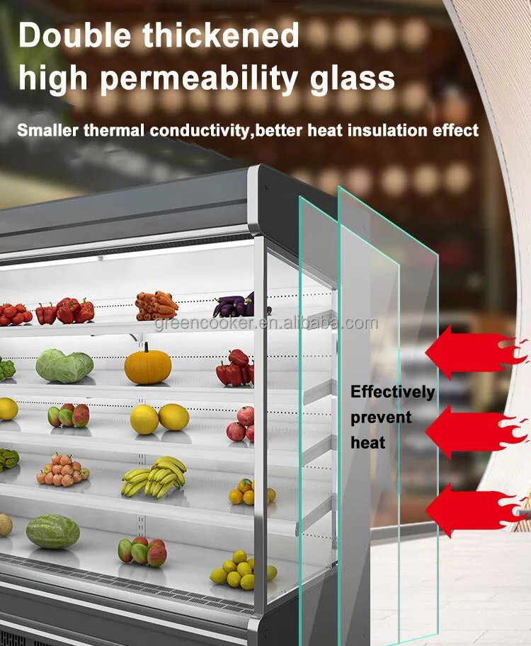 Front Open Type Multideck Supermarket Display Fridge