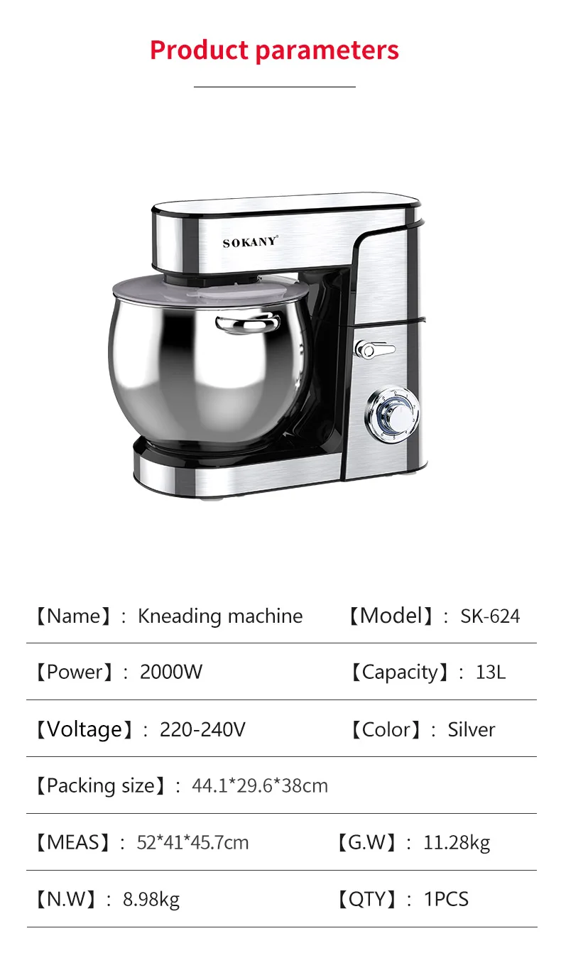 Sokany624Dough Kneading Machine Food Mixer Mini Stand Mixer Food ...
