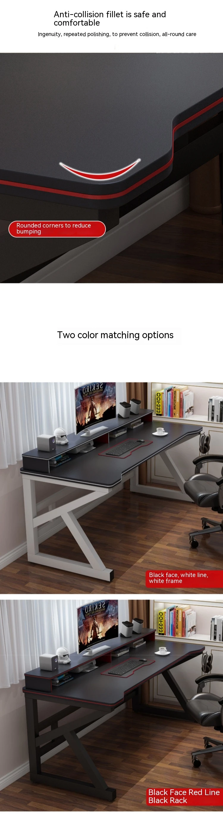Fiberboard Surface.rgb Gaming Gaming Desk Suitable For Desks For Home ...