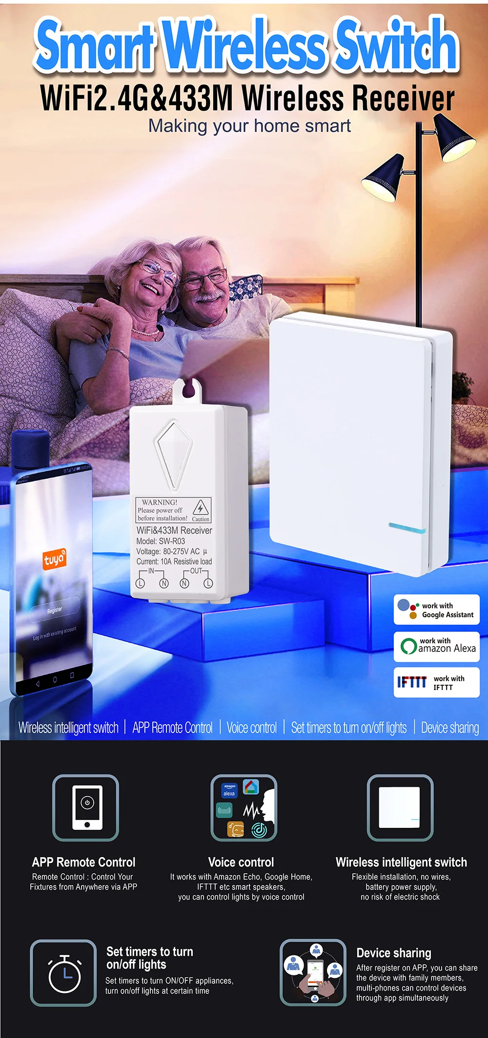 IP66 Waterproof Light Switch - Smart Control with Alexa