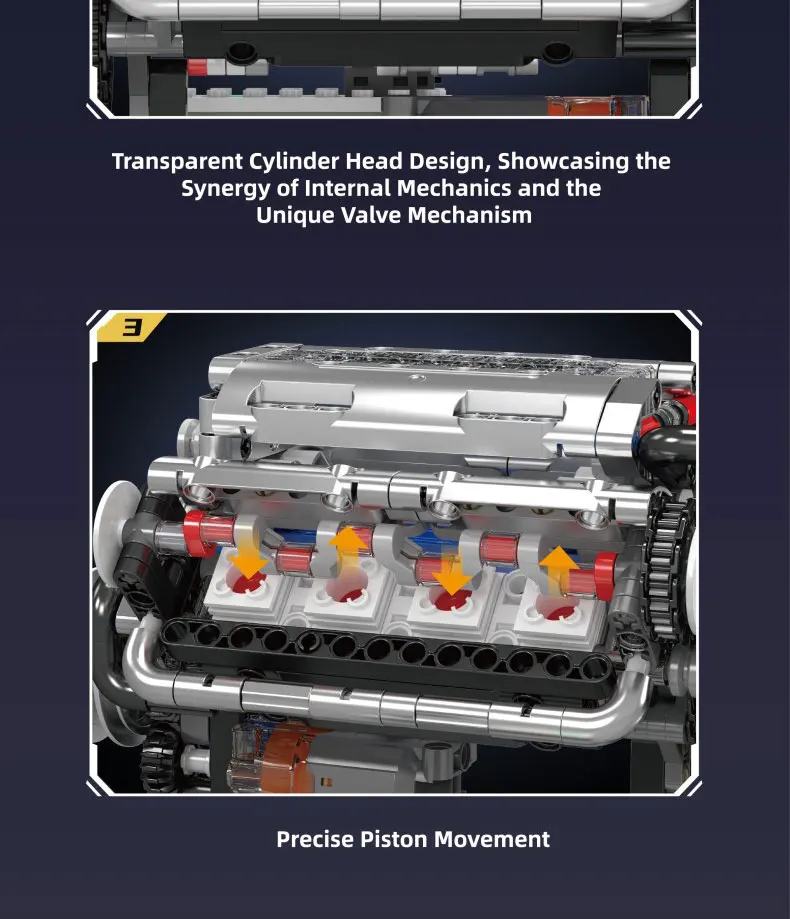 Mould King 10088 V8 Engine Model Building Blocks - DIY Fun