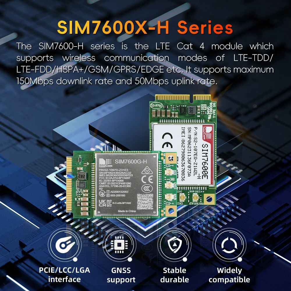 Simcom SIM7600E LTE Module - 4G Development Core Board Kit