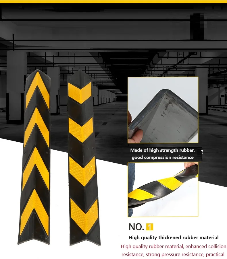 Parking Lot Reflective Rubber Corner Guard Parking Lot Buffer Rubber ...