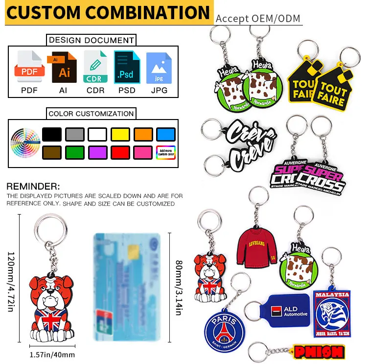 Customized 2d/3d Soft Pvc Keychain Making Rubber Letter Keychain Anime ...