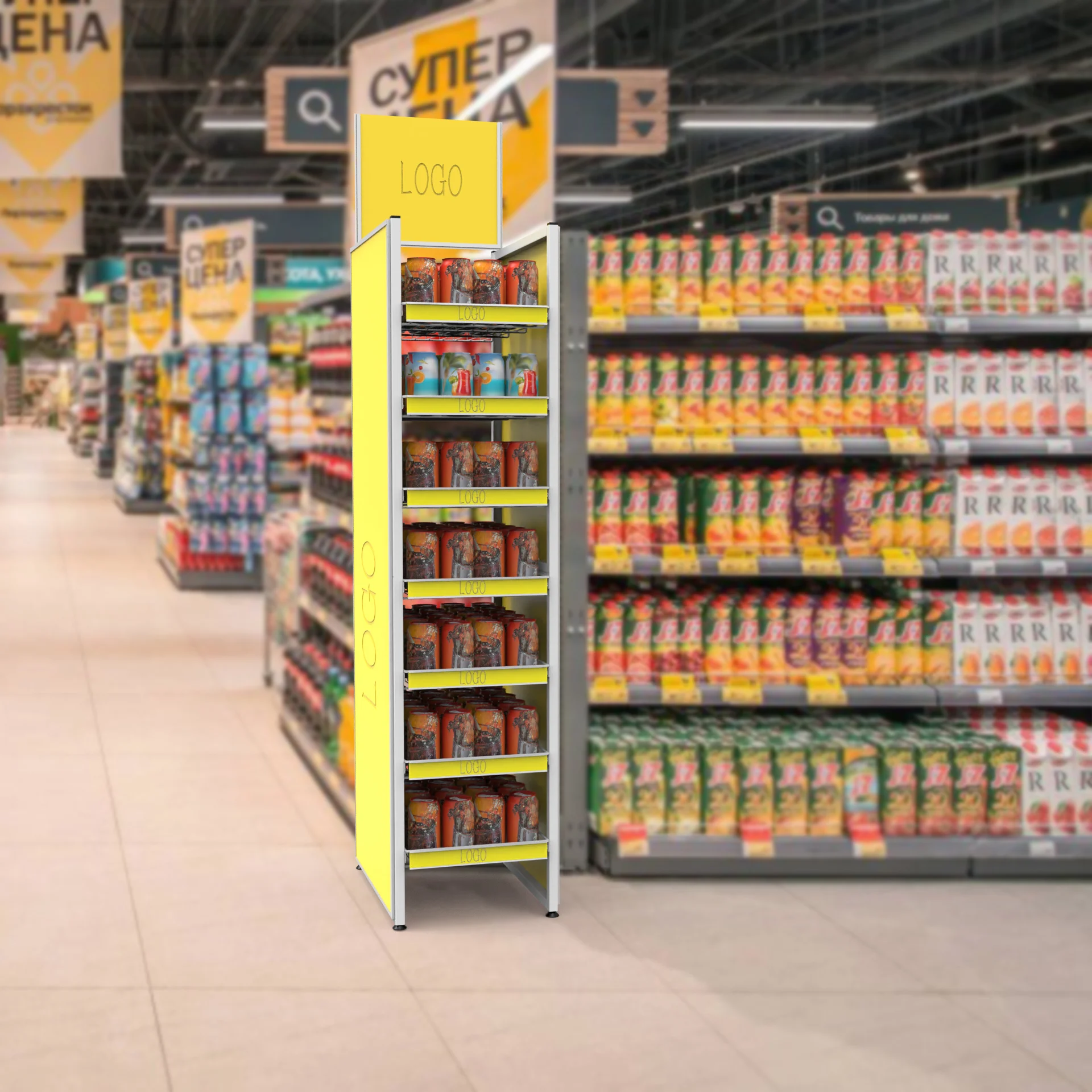 Pvc Logo Customized Display Rack For Liquor Store Beverage Shelves ...