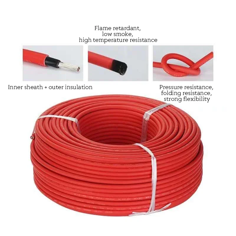 Fireproof 1500v Dc Pv 6mm 6mm2 Solar Connectors Power Cable For Solar ...