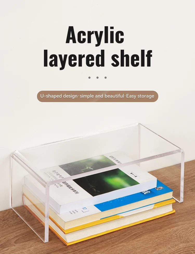 U Shape Elevated Shelf Durable Desktop Risers Clear Acrylic Display ...