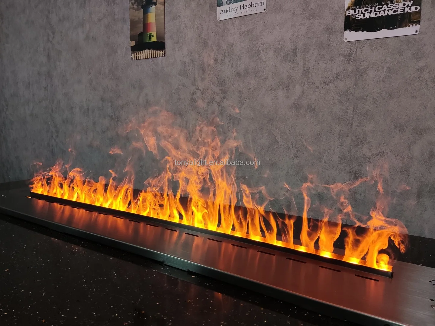 2000mm Atomization 3d Water Vapor Fire Steam Fireplace Flame Humidifier ...